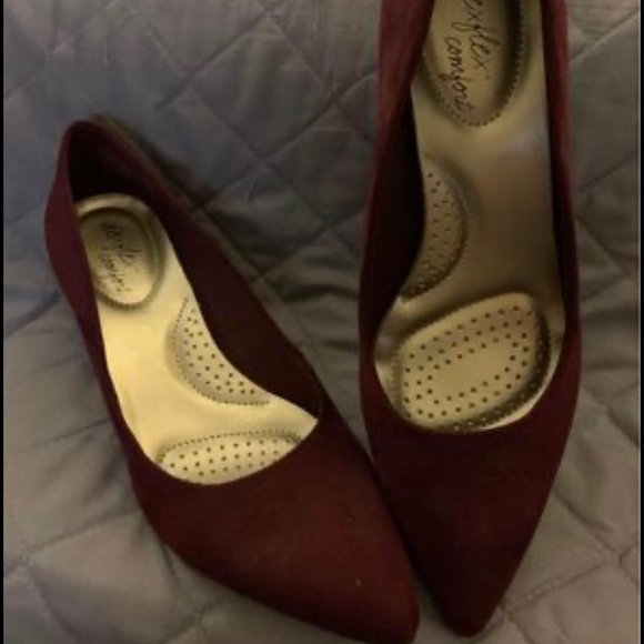 Dex Flex | Shoes | Burgundy Dex Flex Comfort Heels | Poshmark